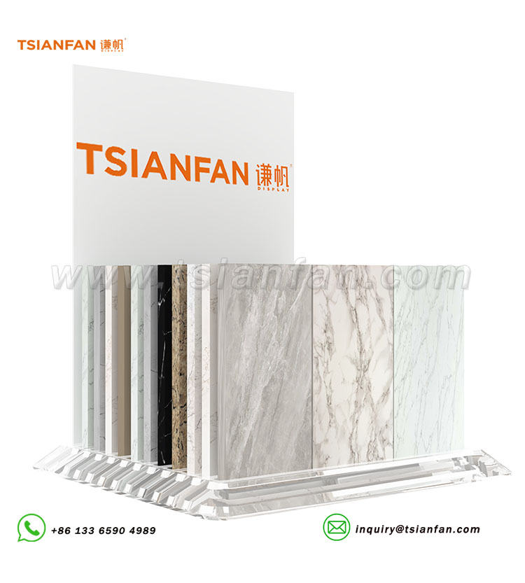 Heavy-duty acrylic countertop rack for marble samples-SRT941